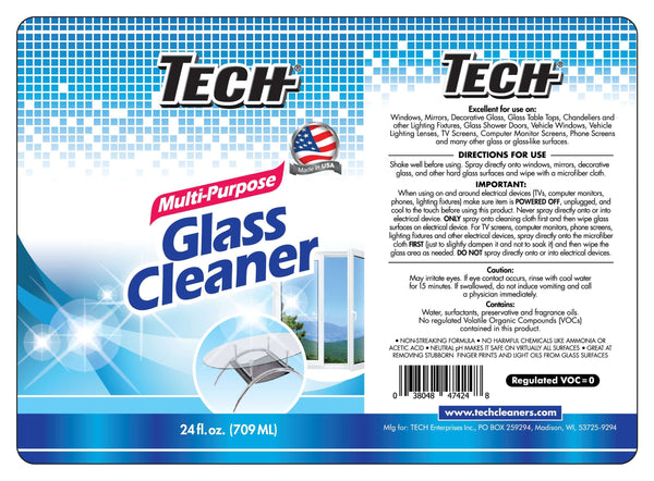 TECH Multi-Purpose Glass Cleaner 24oz-2 Pack
